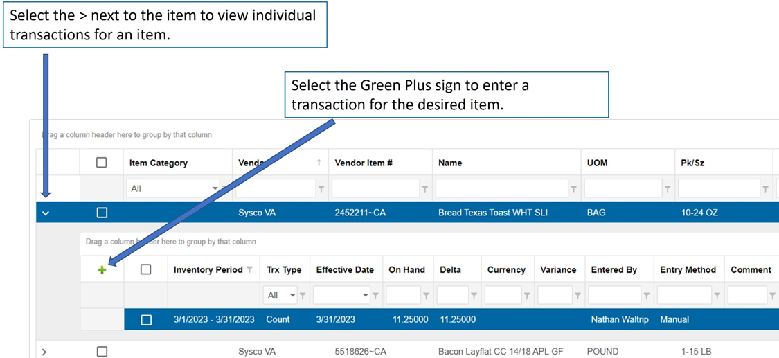 Inventory Transaction Types