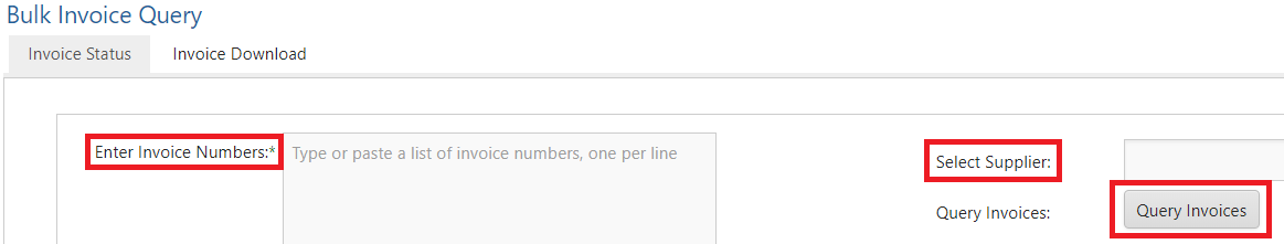Bulk Invoice Query
