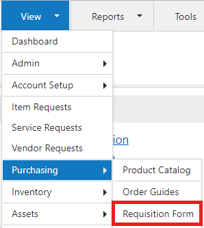 Item Requests by Requisition Form